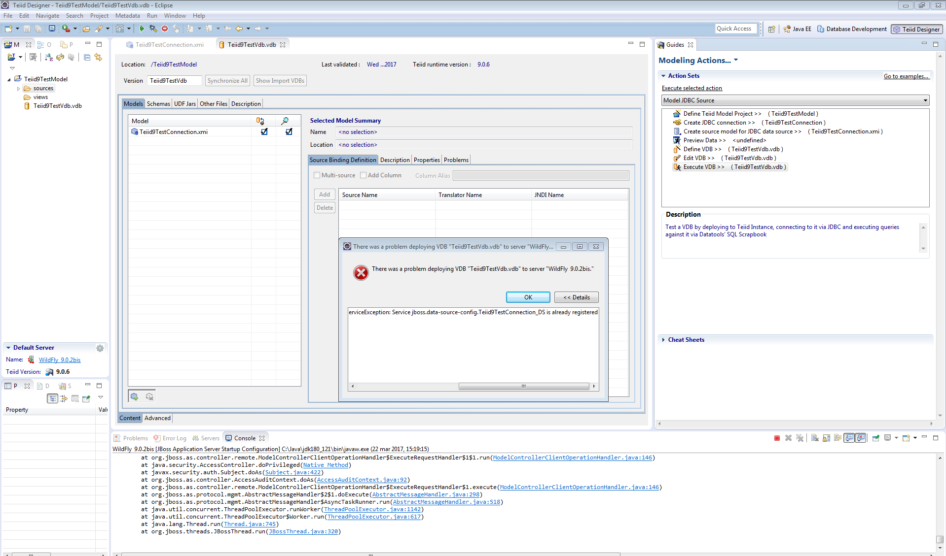 Always getting "Service jboss.data-source-...| JBoss.org Content Archive (Read Only)